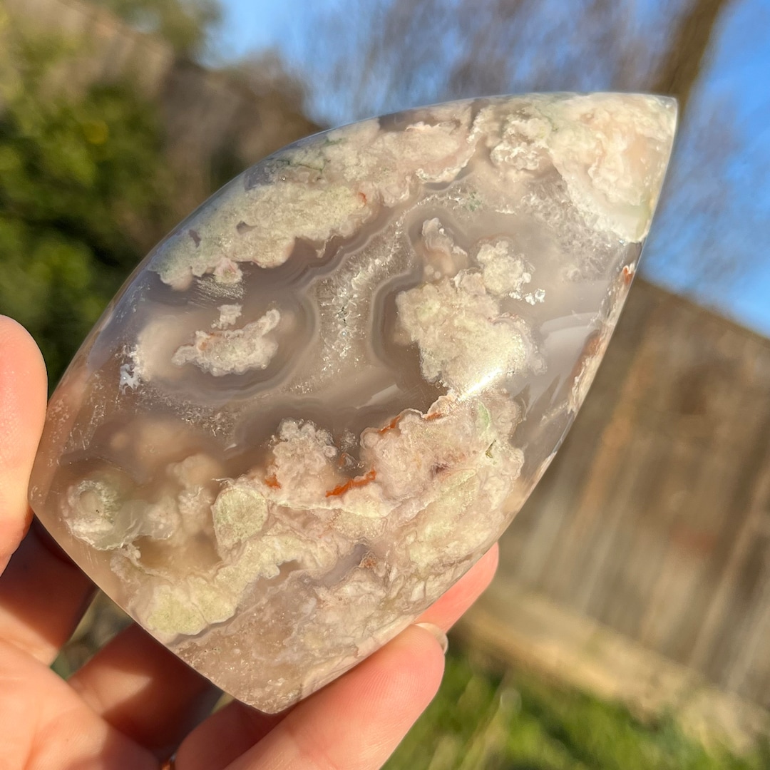 Large Black Flower Agate Freeform | Flower Agate Flame | Flower Agate ...