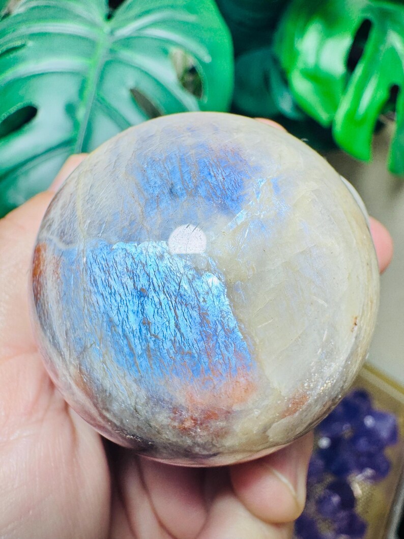 White Moonstone Sphere, Blue Flash Moonstone, Crystal Spheres, Arusha ...