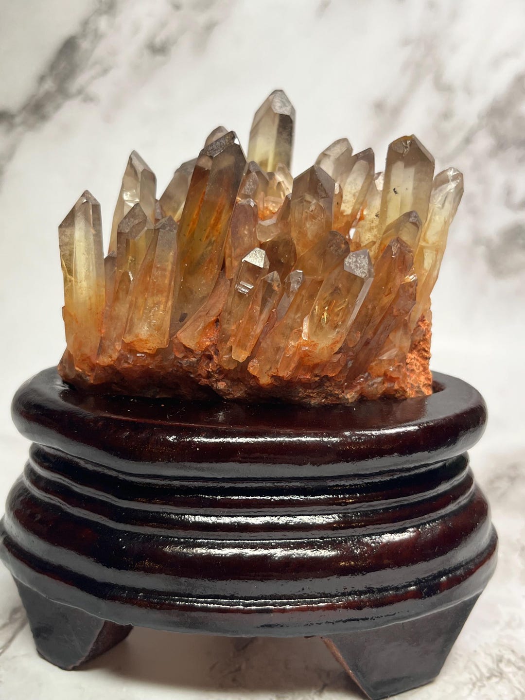 Natural Smoky Citrine Cluster on Display Stand Raw Smoky Citrine ...