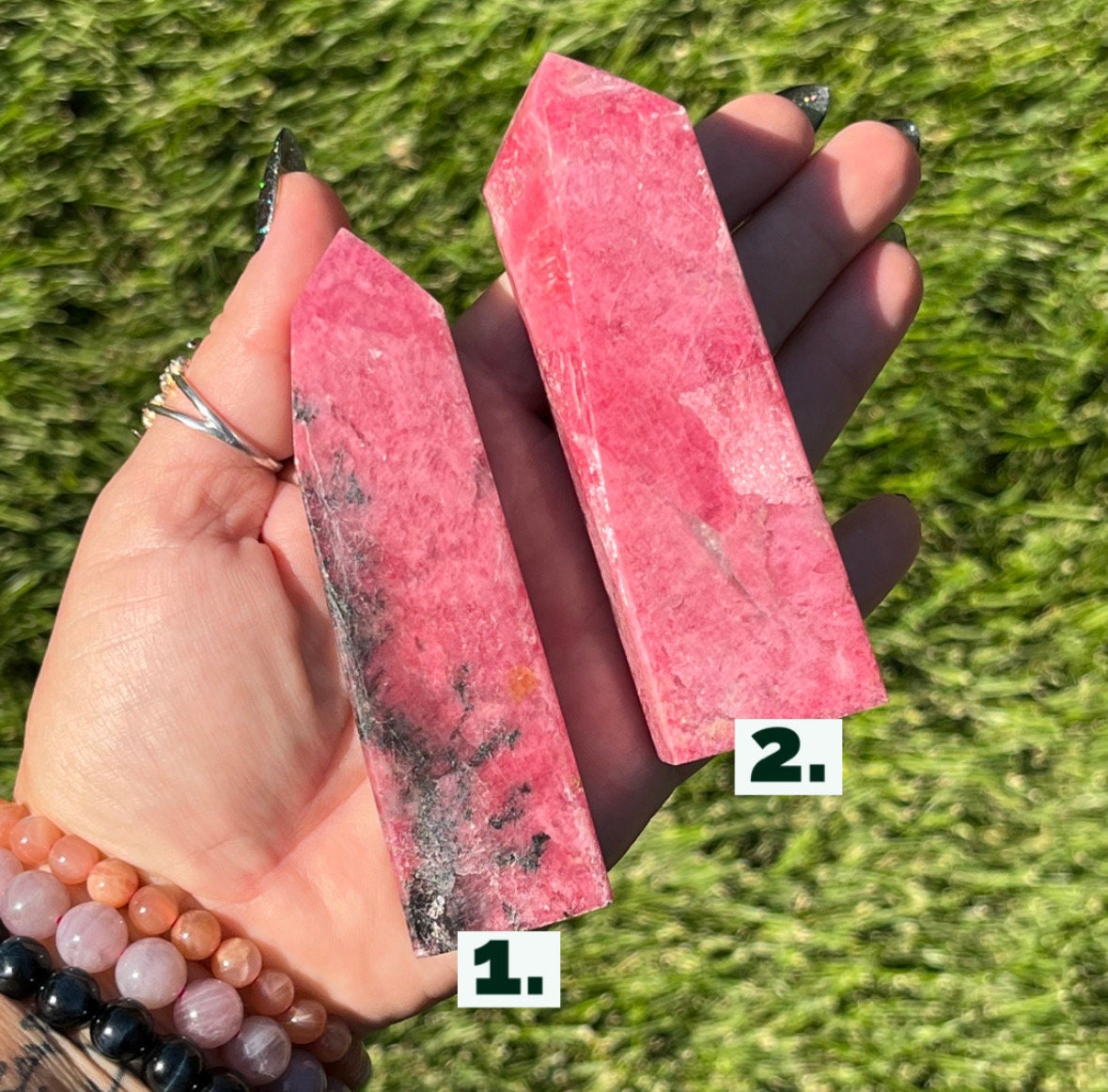 Gemmy Rhodonite Tower | Pink Crystal Tower | Gem Rhodonite - Etsy