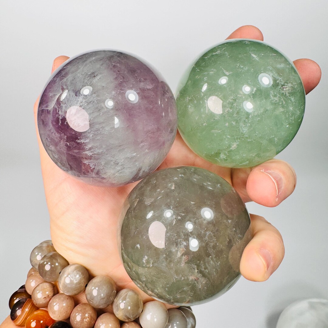 Candy Rainbow Fluorite Sphere | Candy Fluorite Sphere CF2 - Etsy