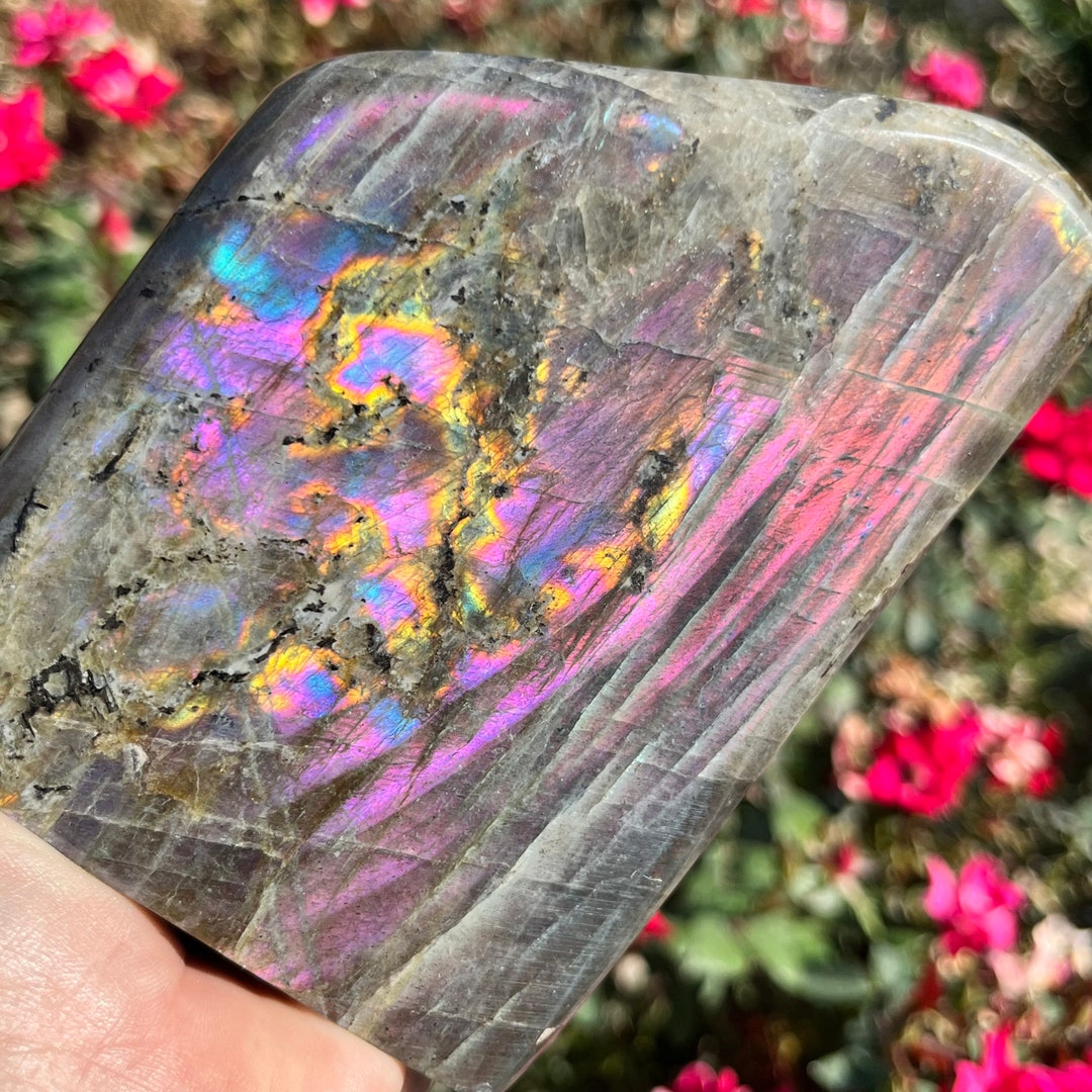 XL 2.3lb Freestanding Rainbow Mermaid Flash Labradorite Freeform | Blue ...