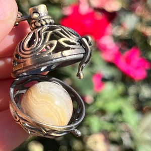 Crystal Locket | Crystal Cage Locket | Pendant Necklace Antique Bronze ...