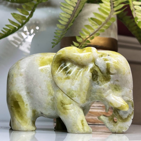 Jade Elephant Figurine - Etsy