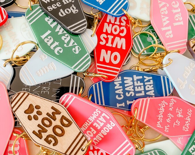 Retro Keychains Relatable Motel Keychains Funny Keychains - Etsy