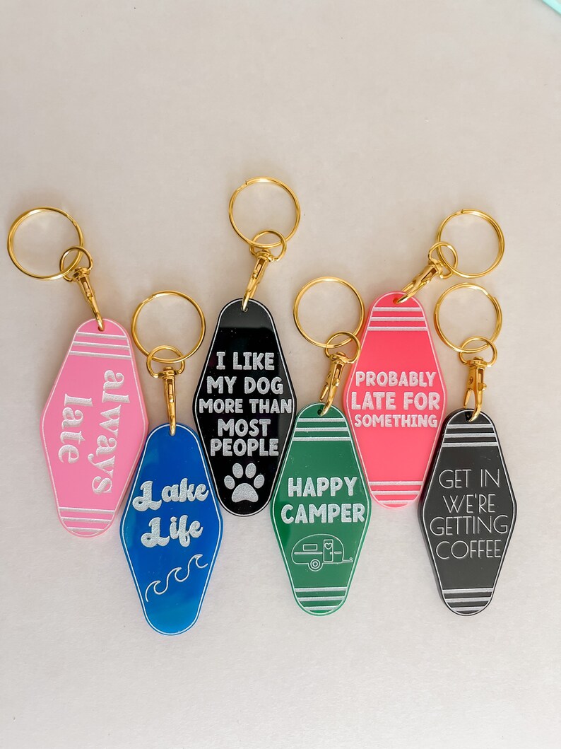 Retro Keychains Relatable Motel Keychains Funny Keychains | Etsy