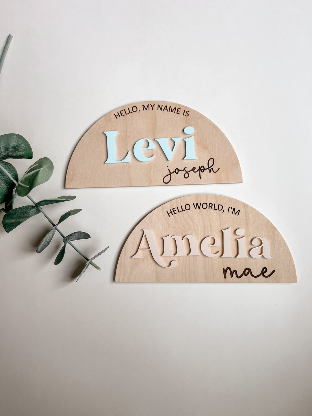 Hello My Name is Sign, Mini Baby Name Sign, Baby Name Announcement Sign ...