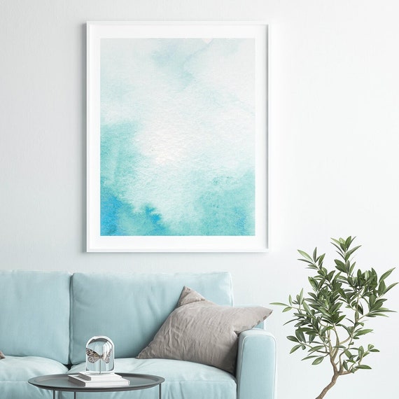 Watercolor Teal Paint Poster Watercolor Wall Art Teal Paint - Etsy