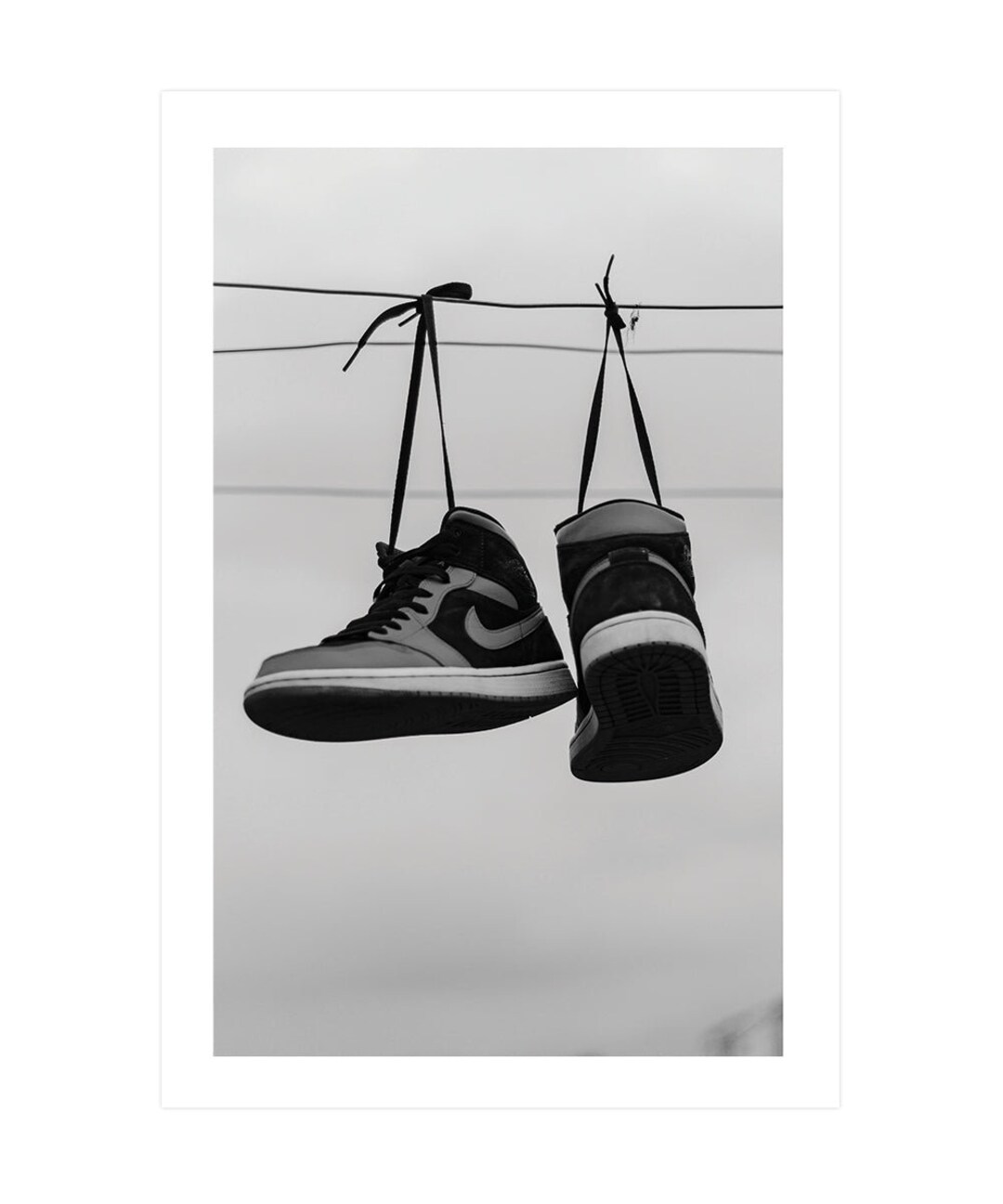 Black and White Jordan Sneakers Poster, Jordans Wall Art, Shoes Wall ...