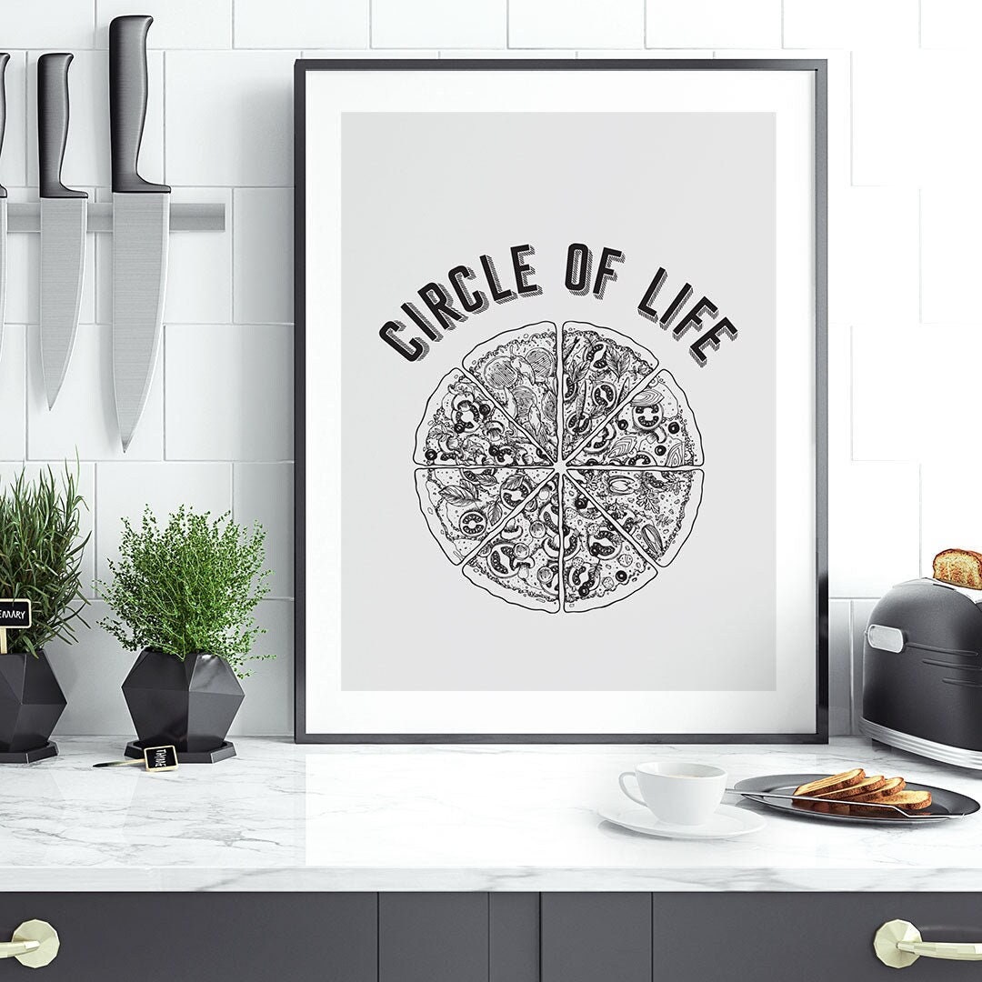 Circle of Life Pizza Poster, Pizza Wall Art, Pizza Kitchen Decor Print ...