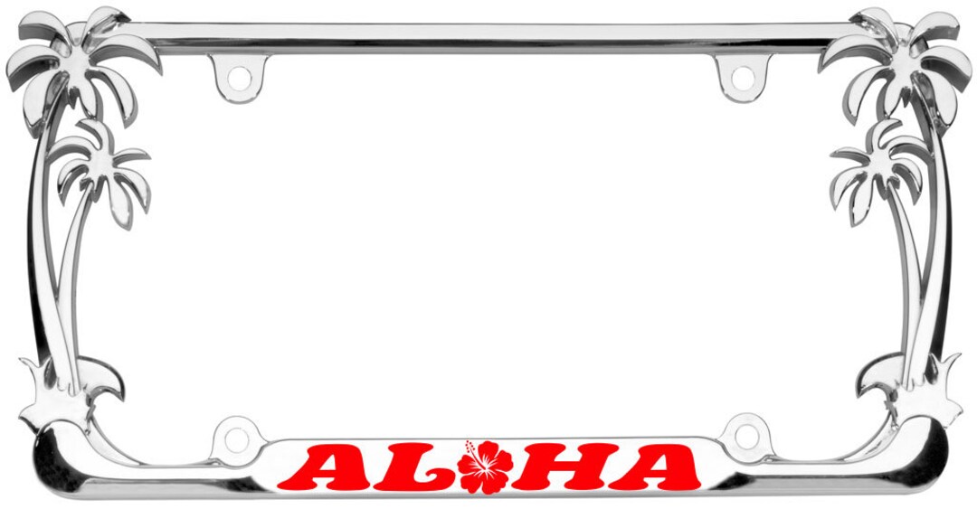 Aloha Palm Tree Heavy Duty Metal License Plate Frame - Etsy