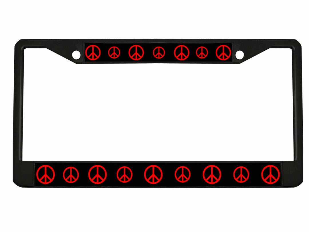 Peace Sign Style Heavy Duty Metal License Plate Frame/car Accessories ...