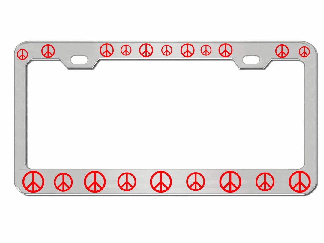 Peace Sign Style Heavy Duty Metal License Plate Frame/car Accessories ...