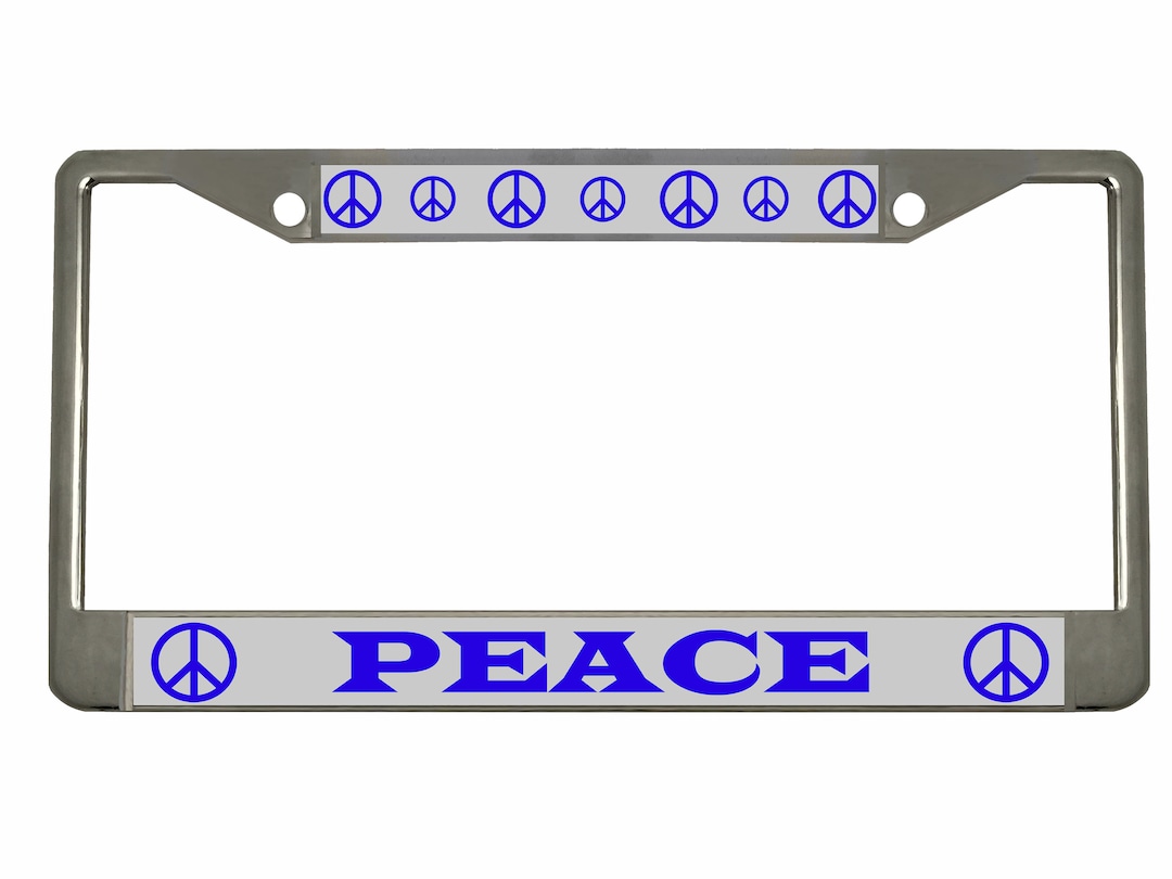Peace Sign Style Heavy Duty Metal License Plate Frame/car Accessories ...