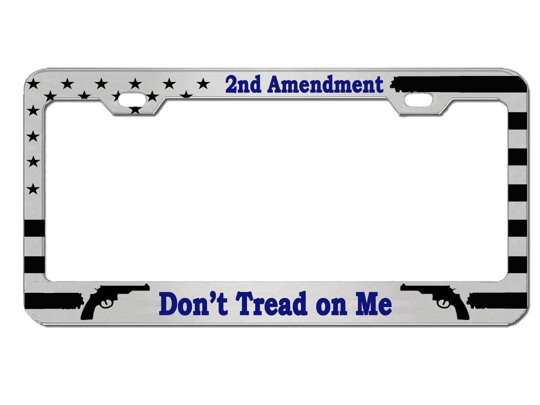 2nd Amendment Don't Tread on Me With American Flag Design Car License ...