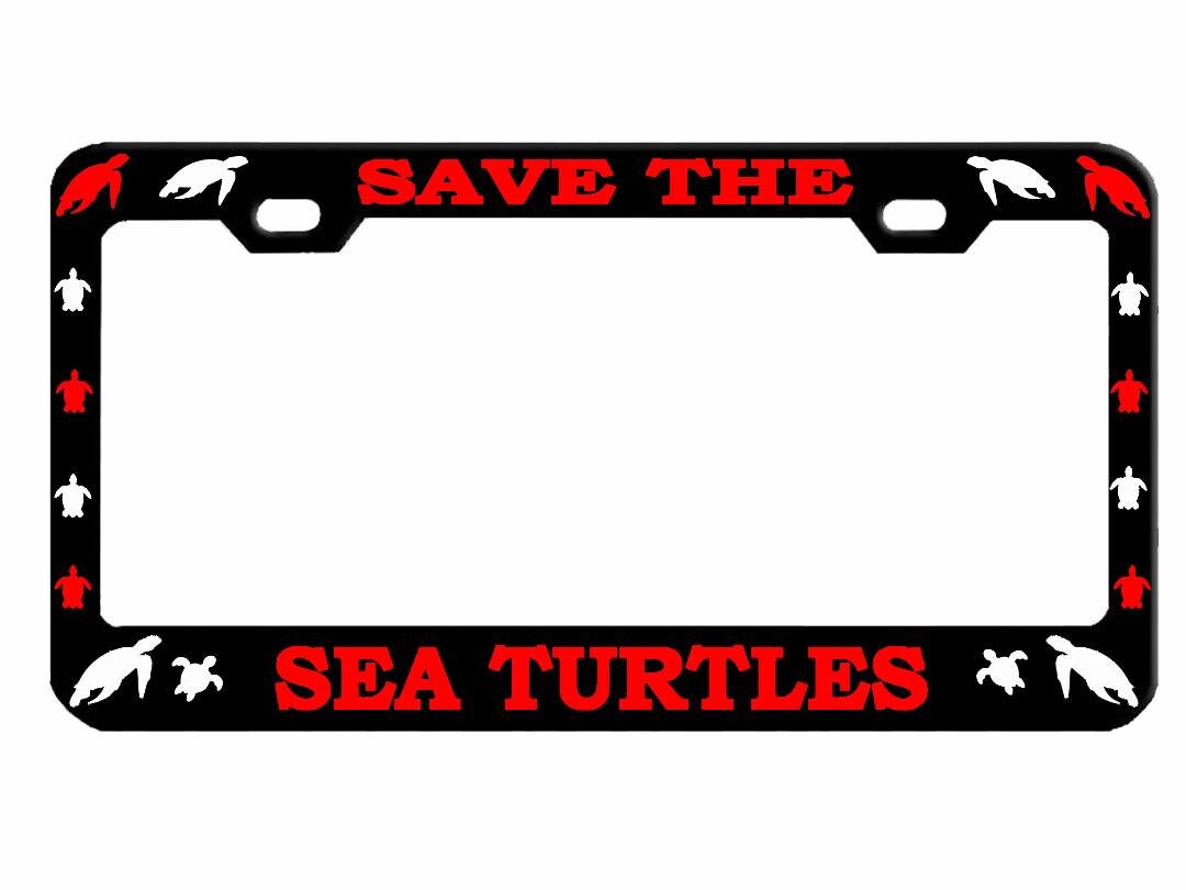 Save the Sea Turtles Design License Plate Frame Ocean Animal Auto Tag ...