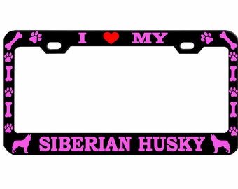 Siberian Husky License Plate Frame - Etsy