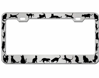 Cat License Plate Custom Plate Frame Cute Peeking Cats - Etsy