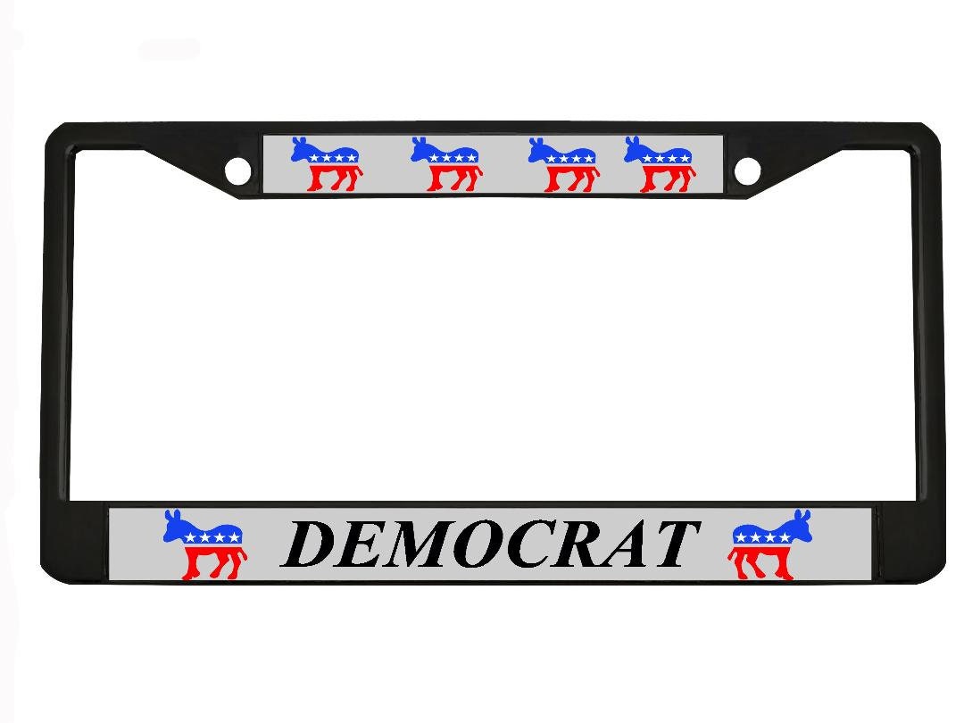 Democrat Design Heavy Duty Metal Car License Plate Frame Auto Tag ...