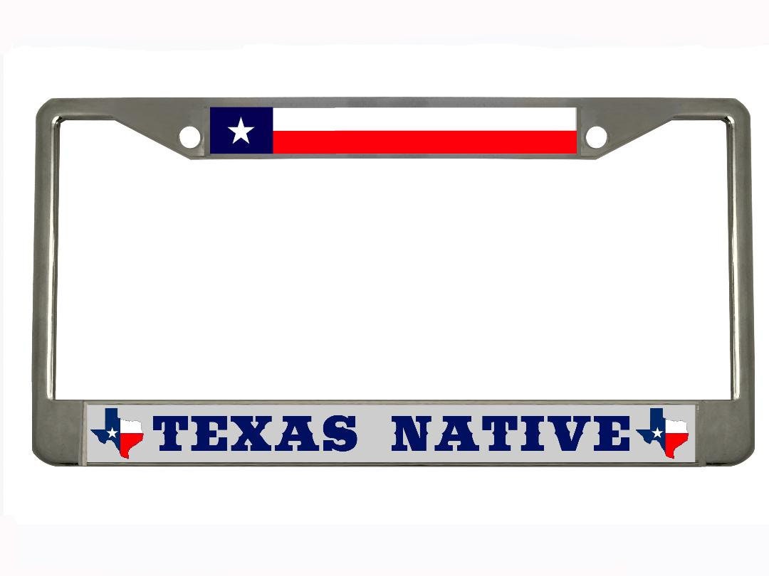 Texas Native Texas Design Heavy Duty Metal Car License Plate Frame Auto ...