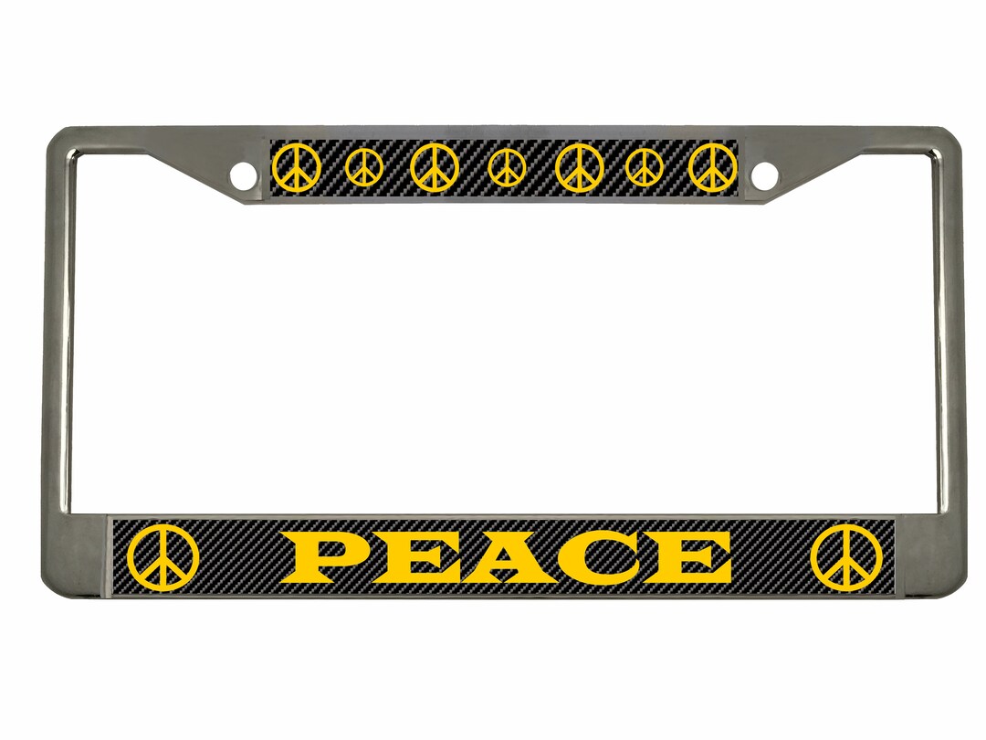 Peace Sign Style Heavy Duty Metal License Plate Frame/car Accessories ...
