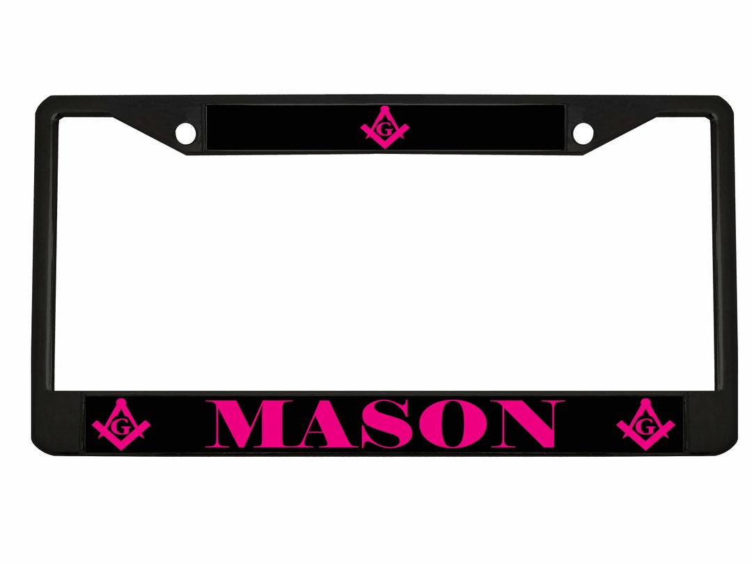 Masonic Mason Logo Design Heavy Duty Metal Car License Plate Frame Auto ...