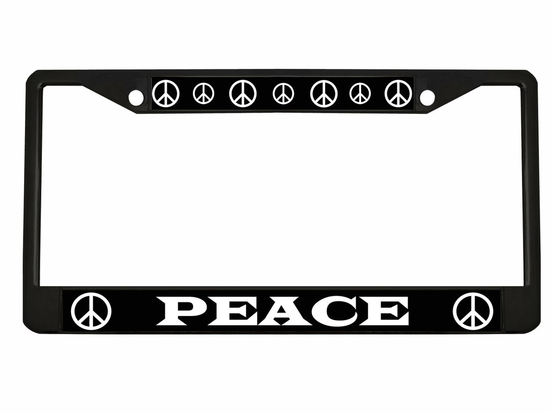 Peace Sign Style Heavy Duty Metal License Plate Frame/car Accessories ...
