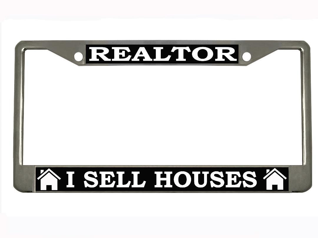 Realtor I Sell House Design Heavy Duty Metal Car License Plate Frame ...