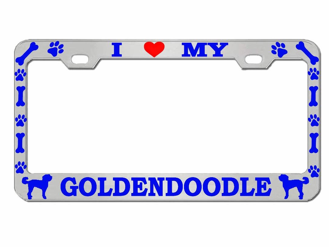 I Love My Goldendoodle Dog Lovers Design Heavy Duty Metal Car License ...