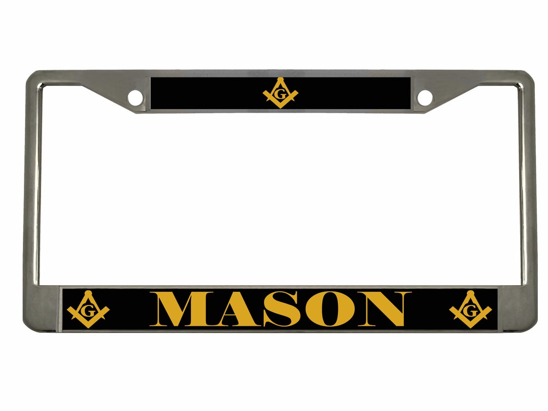 Masonic Mason Logo Design Heavy Duty Metal Car License Plate Frame Auto ...