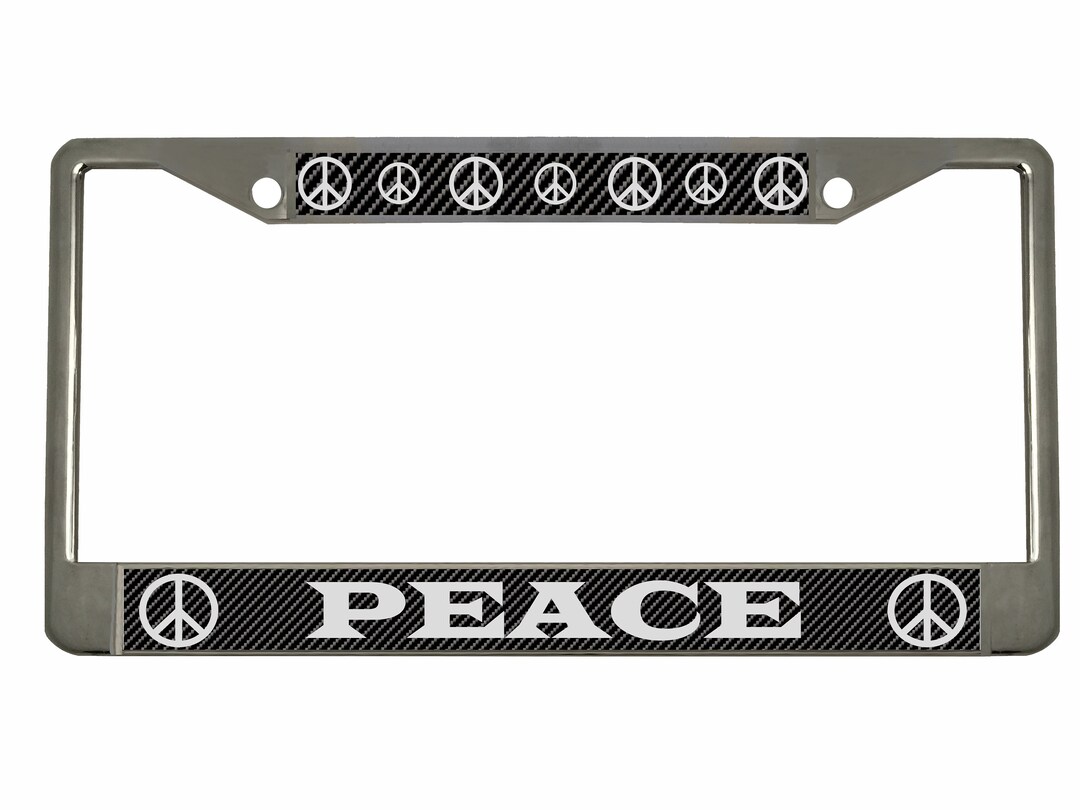 Peace Sign Style Heavy Duty Metal License Plate Frame/car Accessories ...