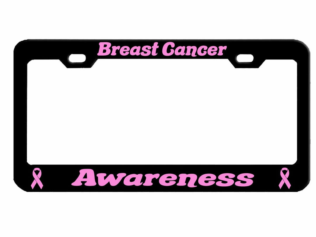 Pink Ribbon Support for Breast Cancer Awareness License Plate Frame ...