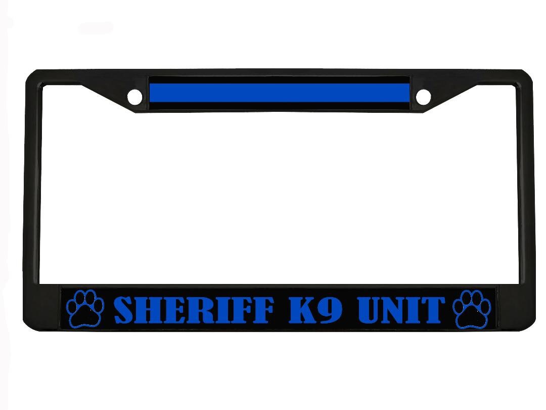 Thin Blue Line Sheriff K9 Unit Design Heavy Duty Metal Car License ...