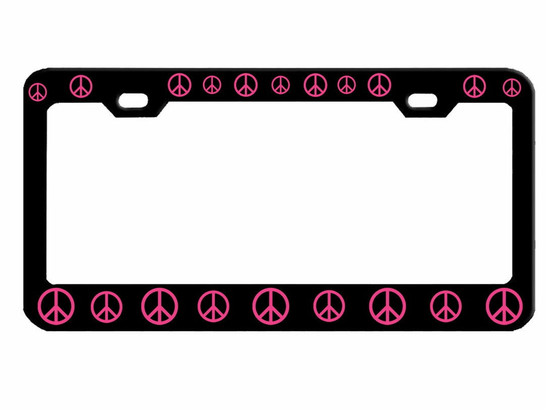 Peace Sign Style Heavy Duty Metal License Plate Frame/car Accessories ...
