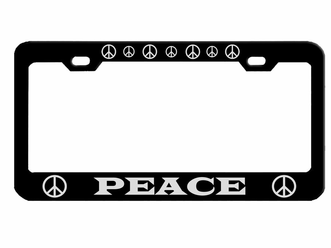 Peace Sign Style Heavy Duty Metal License Plate Frame/car - Etsy