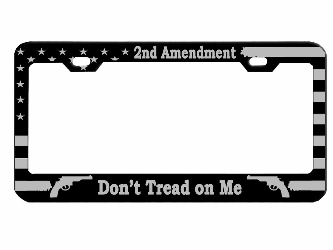 2nd Amendment Don't Tread on Me With American Flag Design Car License ...