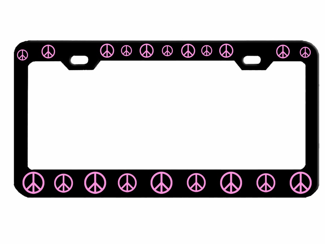 Peace Sign Style Heavy Duty Metal License Plate Frame/car Accessories ...