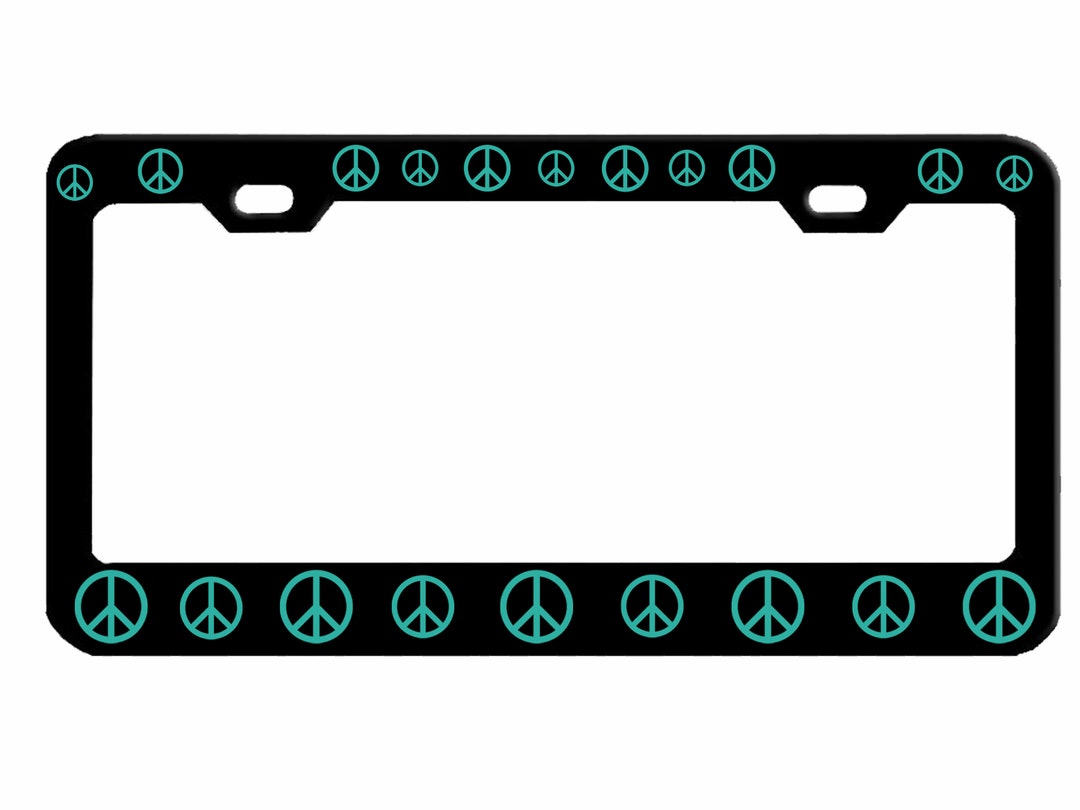 Peace Sign Style Heavy Duty Metal License Plate Frame/car - Etsy