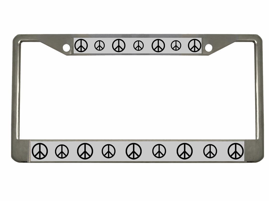 Peace Sign Style Heavy Duty Metal License Plate Frame/car Accessories ...