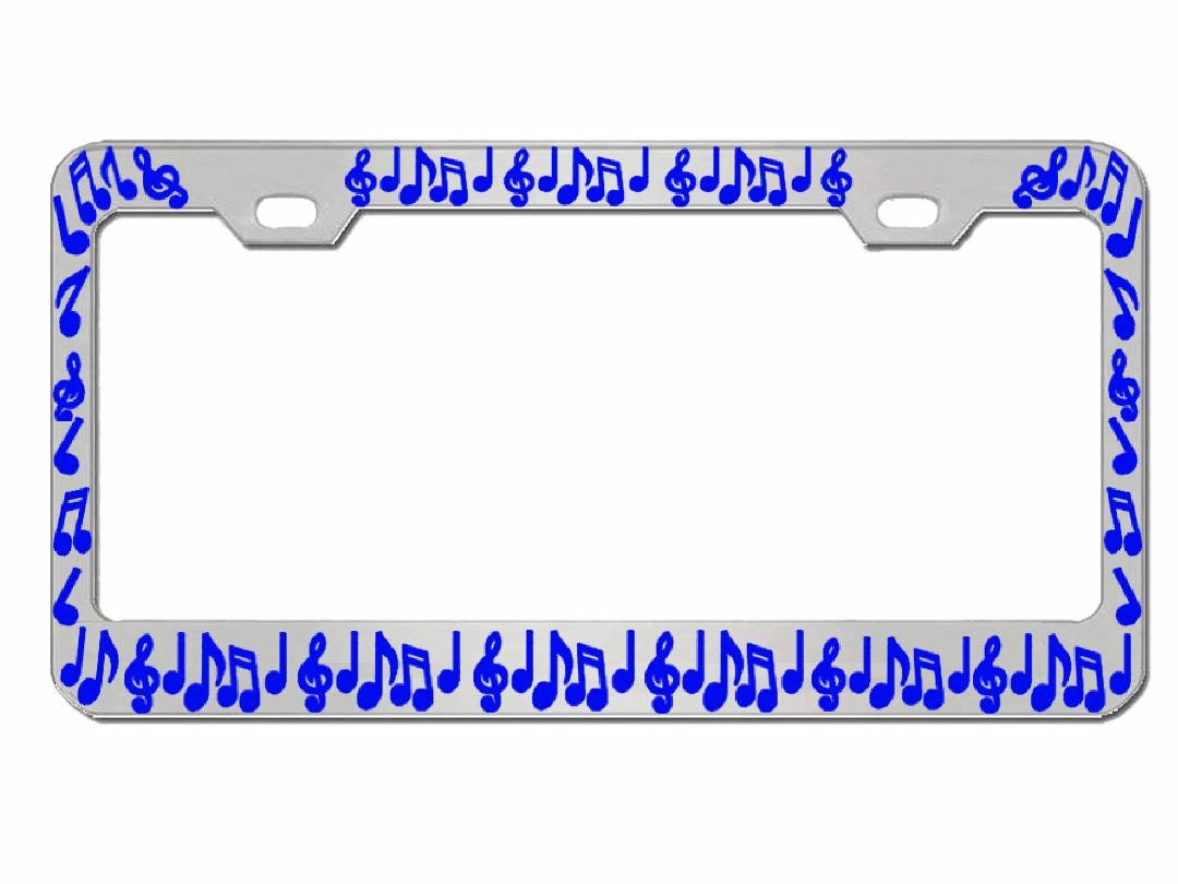Music Musical Note Treble Clef Pattern Stainless Steel Chrome Car ...
