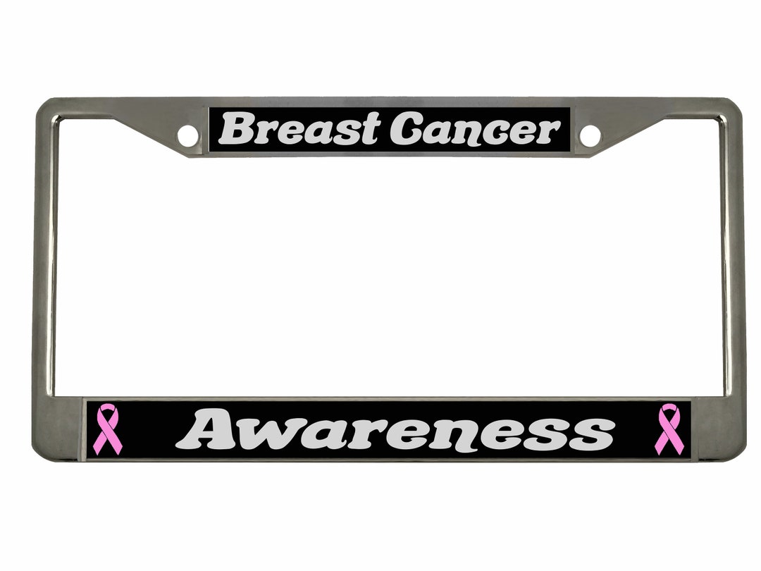 Pink Ribbon Support for Breast Cancer Awareness License Plate Frame ...