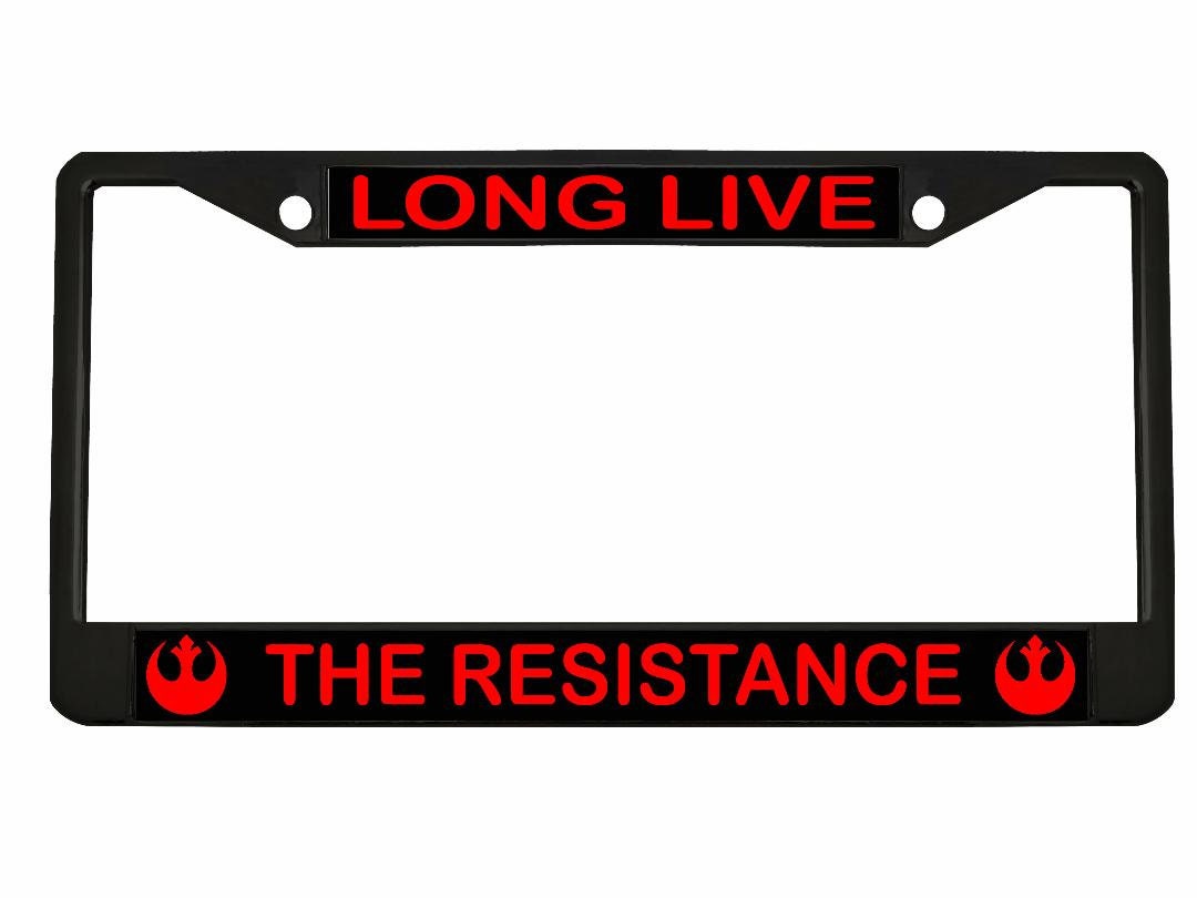 Long Live the Resistance Star Wars Design Heavy Duty Metal Car License ...