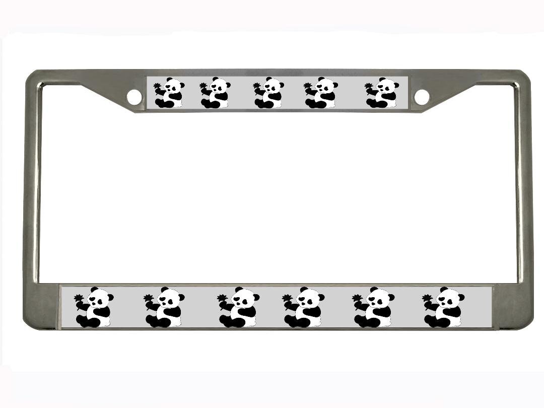 Panda Bear Design Heavy Duty Metal Car License Plate Frame Auto Tag ...