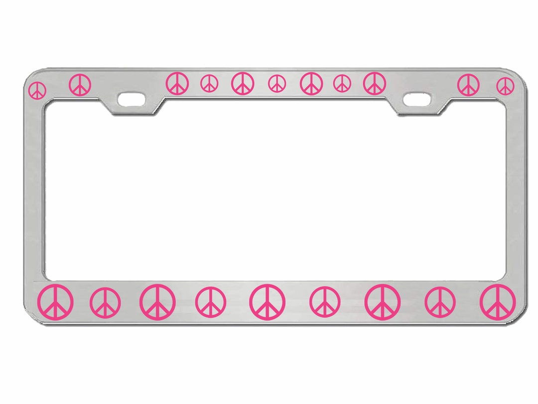Peace Sign Style Heavy Duty Metal License Plate Frame/car Accessories ...