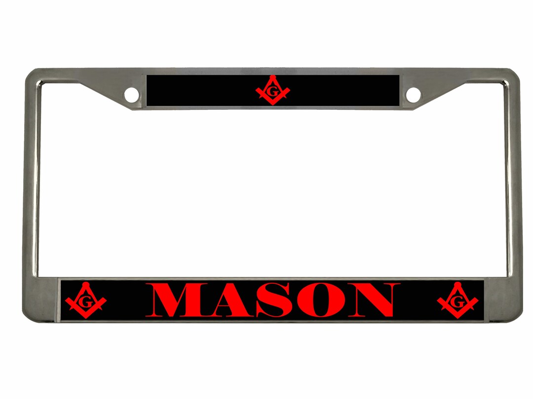 Masonic Mason Logo Design Heavy Duty Metal Car License Plate Frame Auto ...