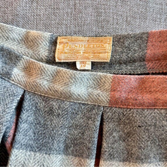 Pendleton Vintage 1950s Wool Pleated Skirt Gray & Ora… - Gem