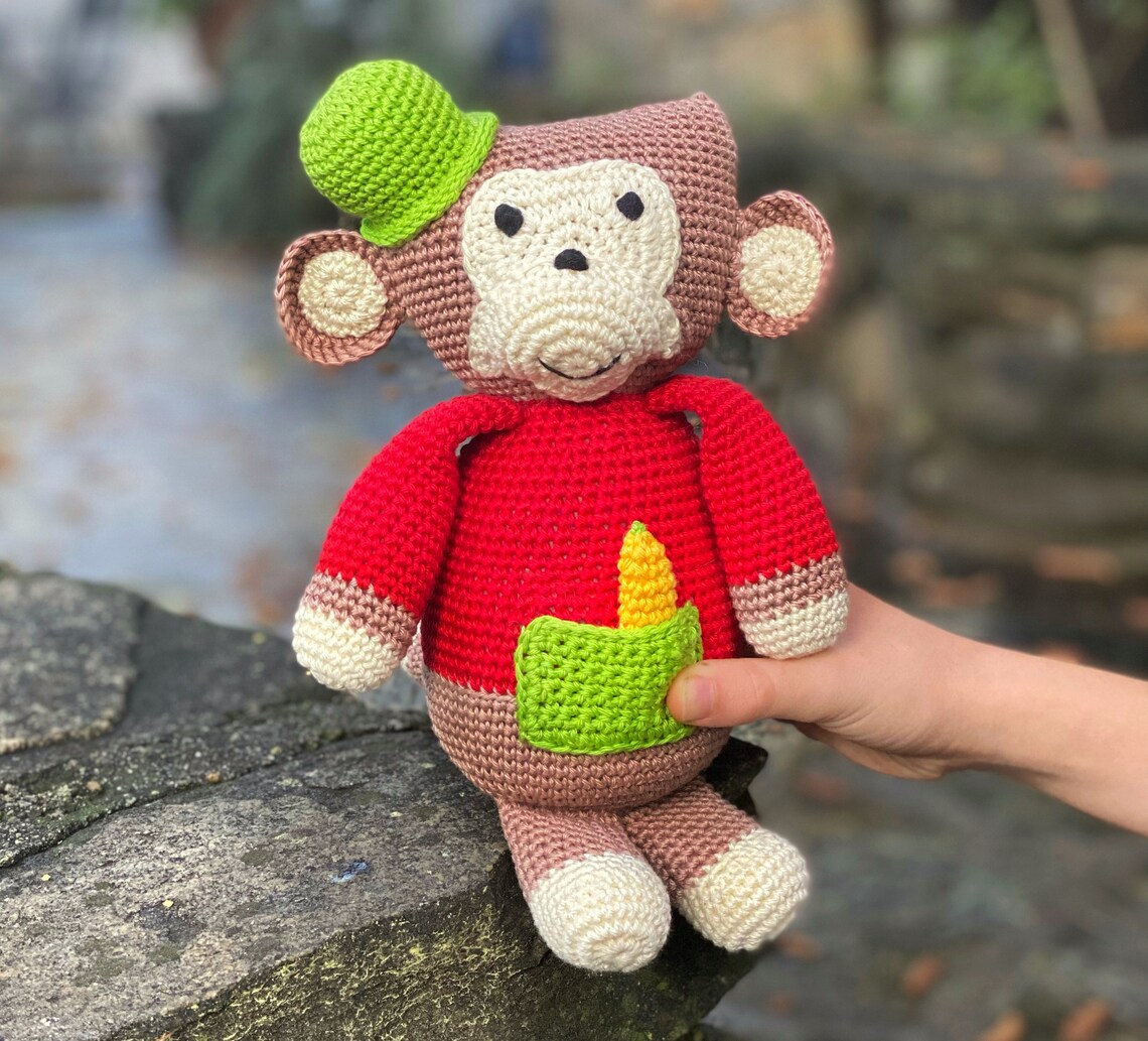 Monkey Plush Crochet Pattern, Monkey Amigurumi, Crochet Monkey With ...