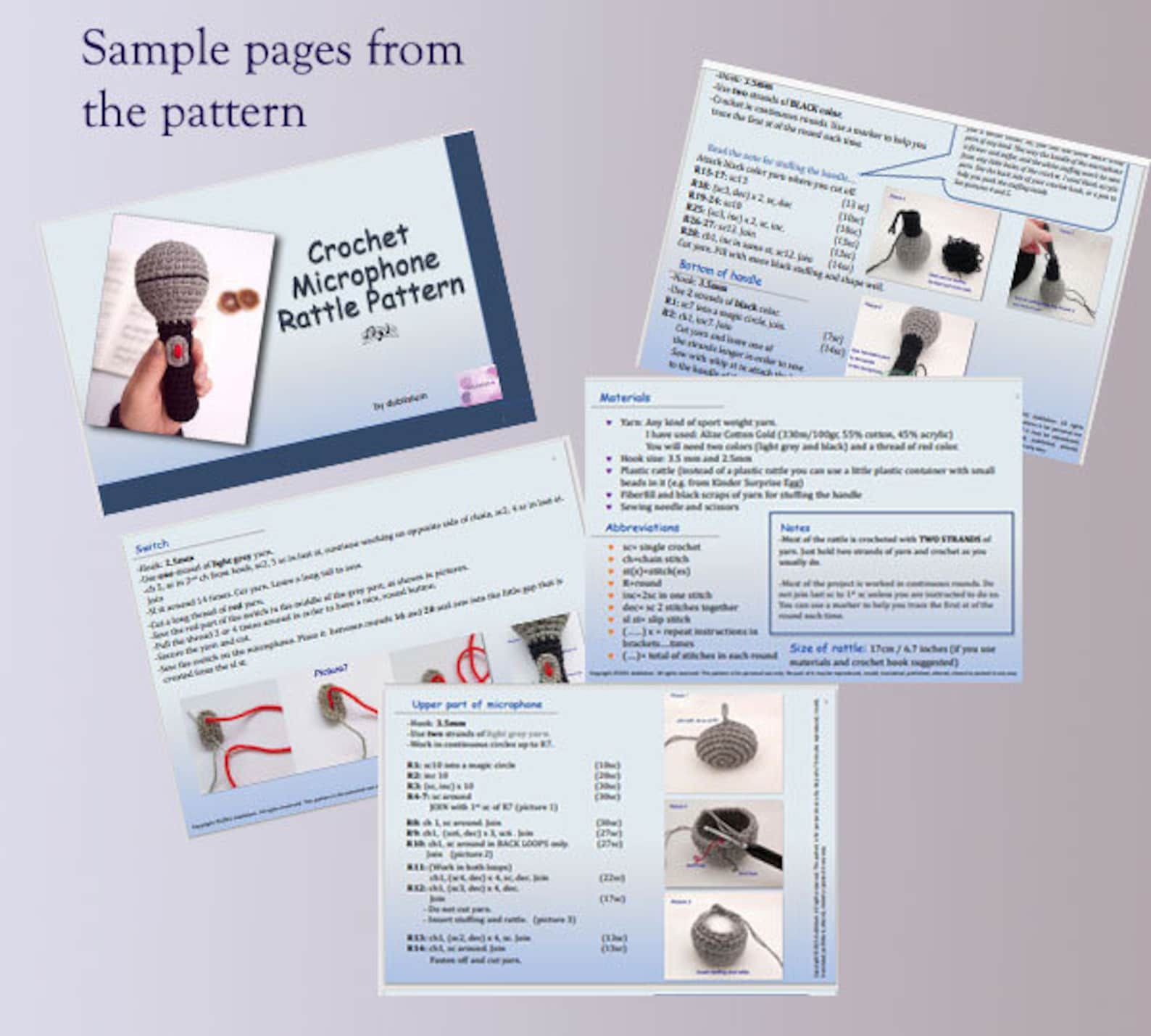 Microphone Rattle Crochet Pattern, Crochet Rattle Pattern, Amigurumi ...