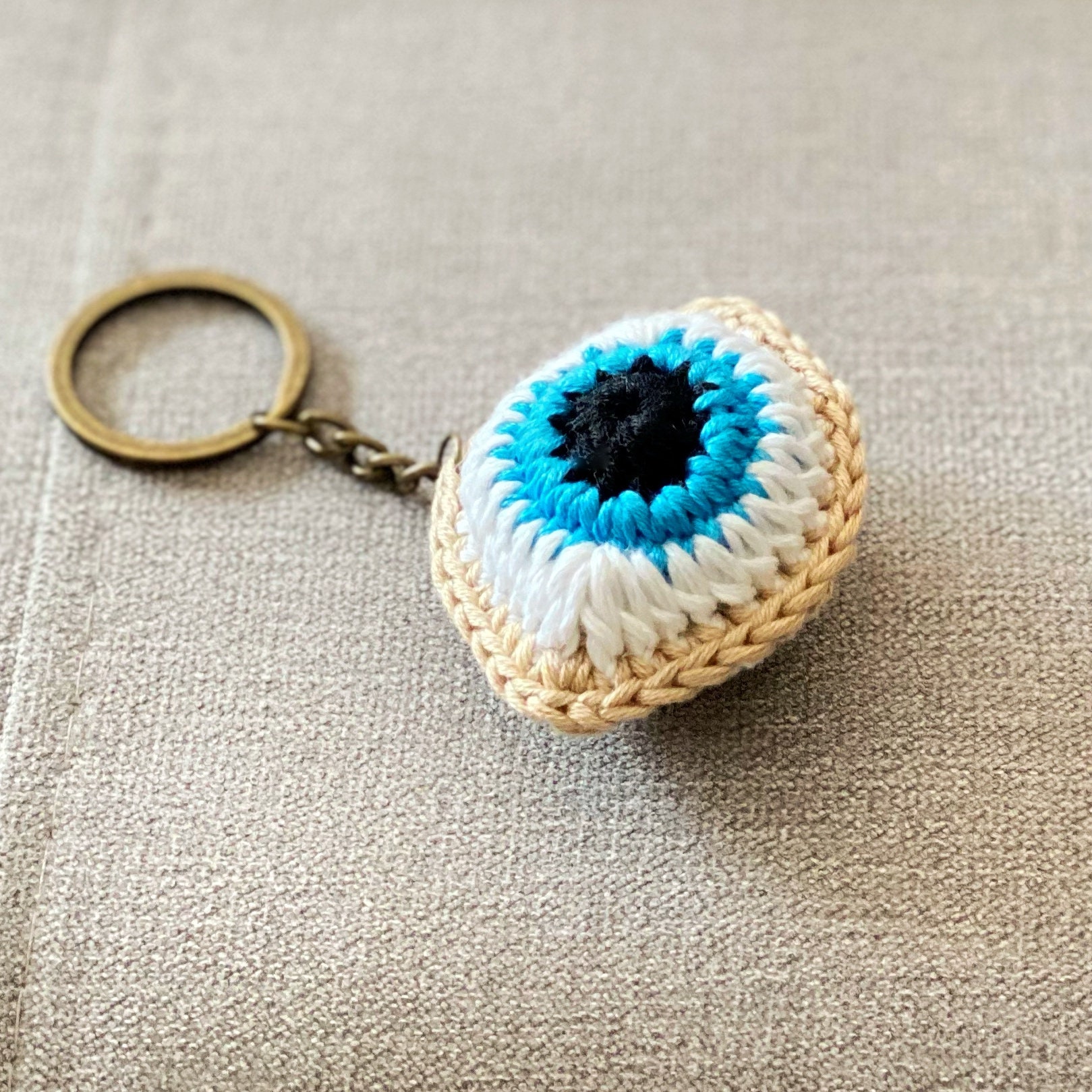 Evil Eye Keychain Crochet Pattern, Crochet Keyring Pdf Pattern, Crochet ...