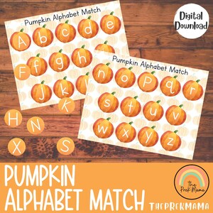 Pumpkin Alphabet Match Montessori Materials Homeschool - Etsy